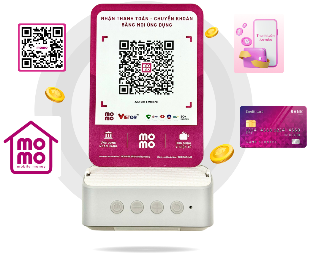 Loa Momo Soundbox - Nghe tiền về, an tâm buôn bán