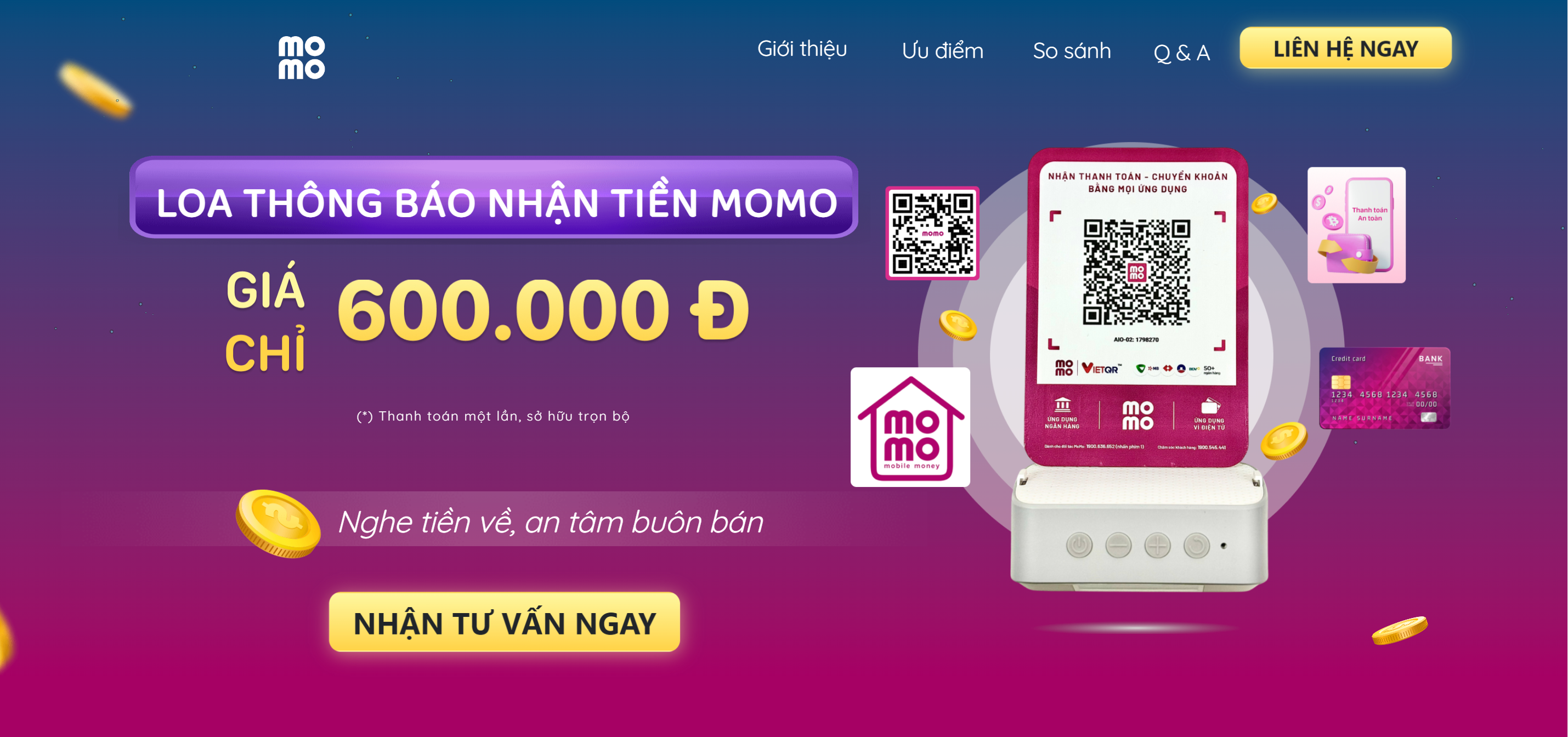 Loa Momo Soundbox - Nghe tiền về, an tâm buôn bán